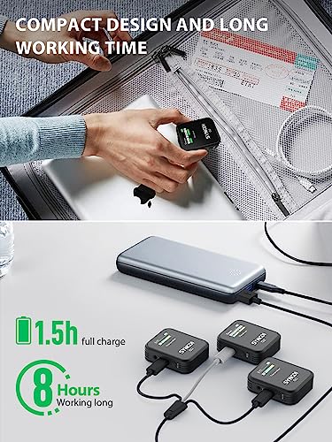 SYNCO Wireless Lavalier Microphone, G2(A2) 2.4G Dual Transmitter 48KHz 24Bit Lapel Mic 656FT 8H for Online Class Vlog Stream YouTube for Camera Smartphone Tablet