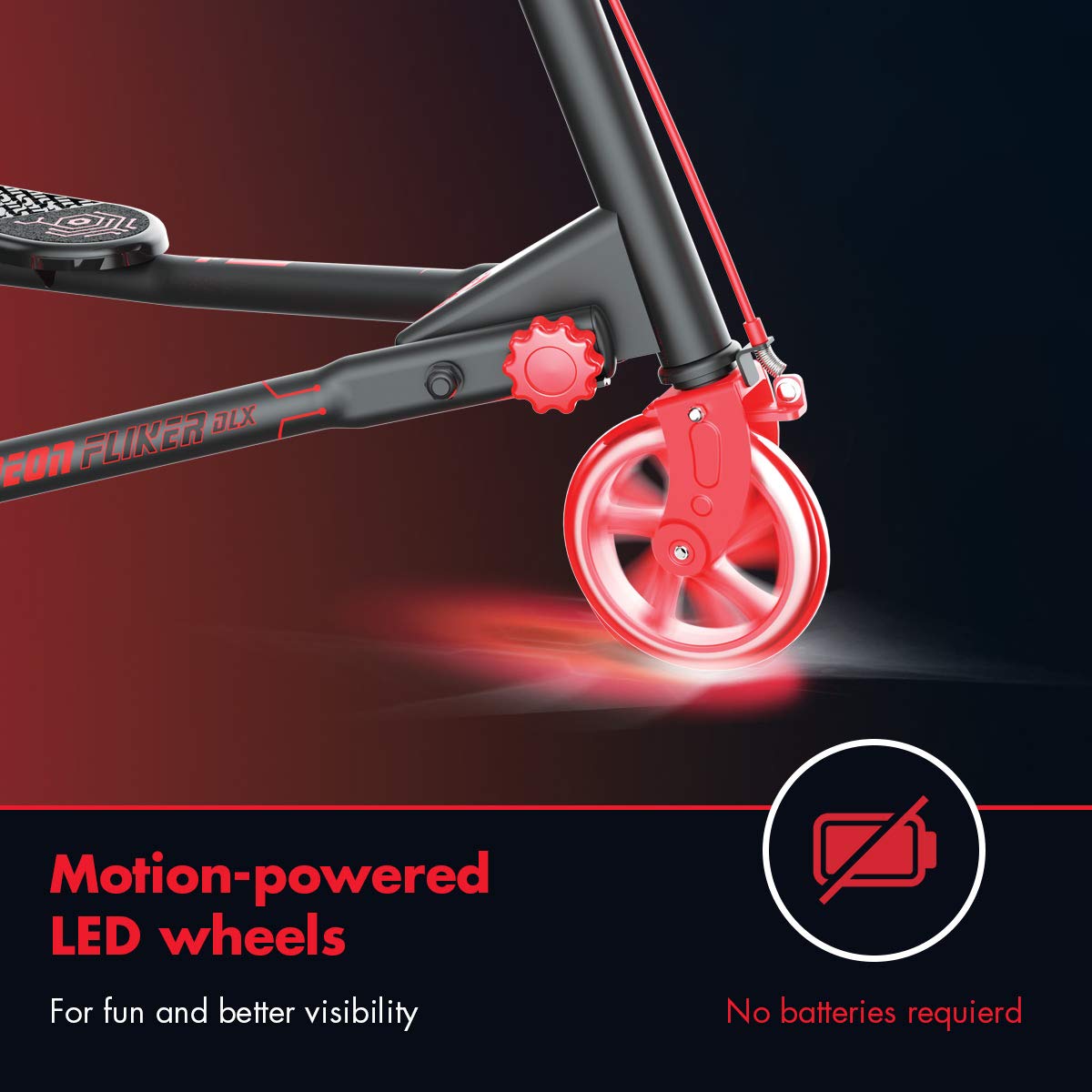 Yvolution Neon Fliker DLX Scooter Self Propelling LED Wiggle Scooter Foldable Drifting Scooter with Light Up Wheels for Kids Age 7+