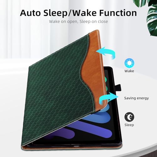 Varohix Case for iPad Mini 5 2019, iPad Mini 4 2015 PU Leather Folio Case Protective Cover Multi-Angle Viewing Stand with Pencil Pocket for iPad Mini 5/4/3/2/1-Retro Green