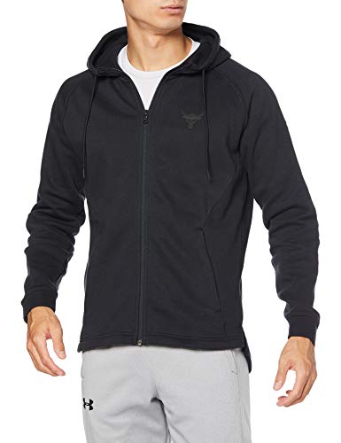 Under Armour Men's Full-Zip Jacket Cotton/Polyester Blend Project Rock Collection Black (Medium)