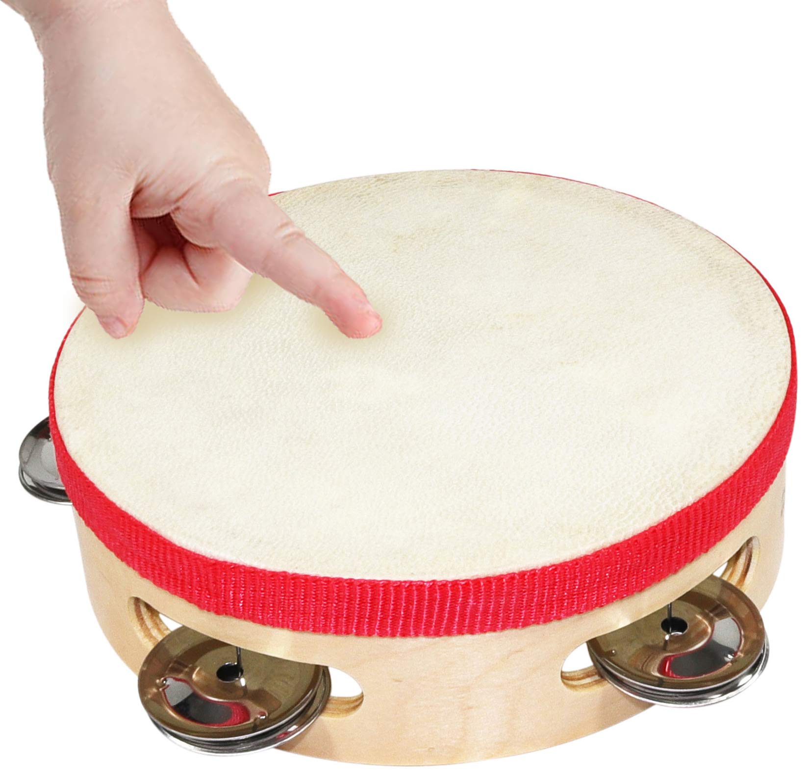 Tambourine for Kids 6 inch - Small Handheld Tambourine Drum Single Row Toy