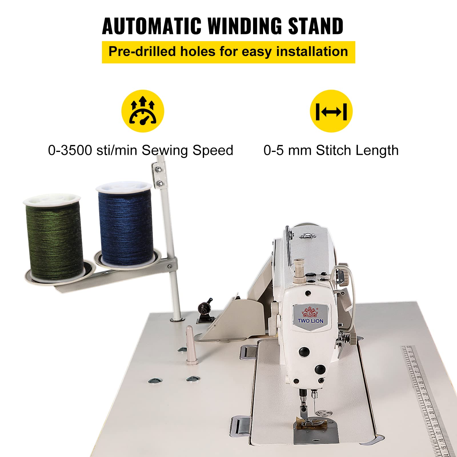 VEVOR Industrial Sewing Machine DDL8700 Lockstitch Sewing Machine with Servo Motor + Table Stand Commercial Grade Sewing Machine for Sewing