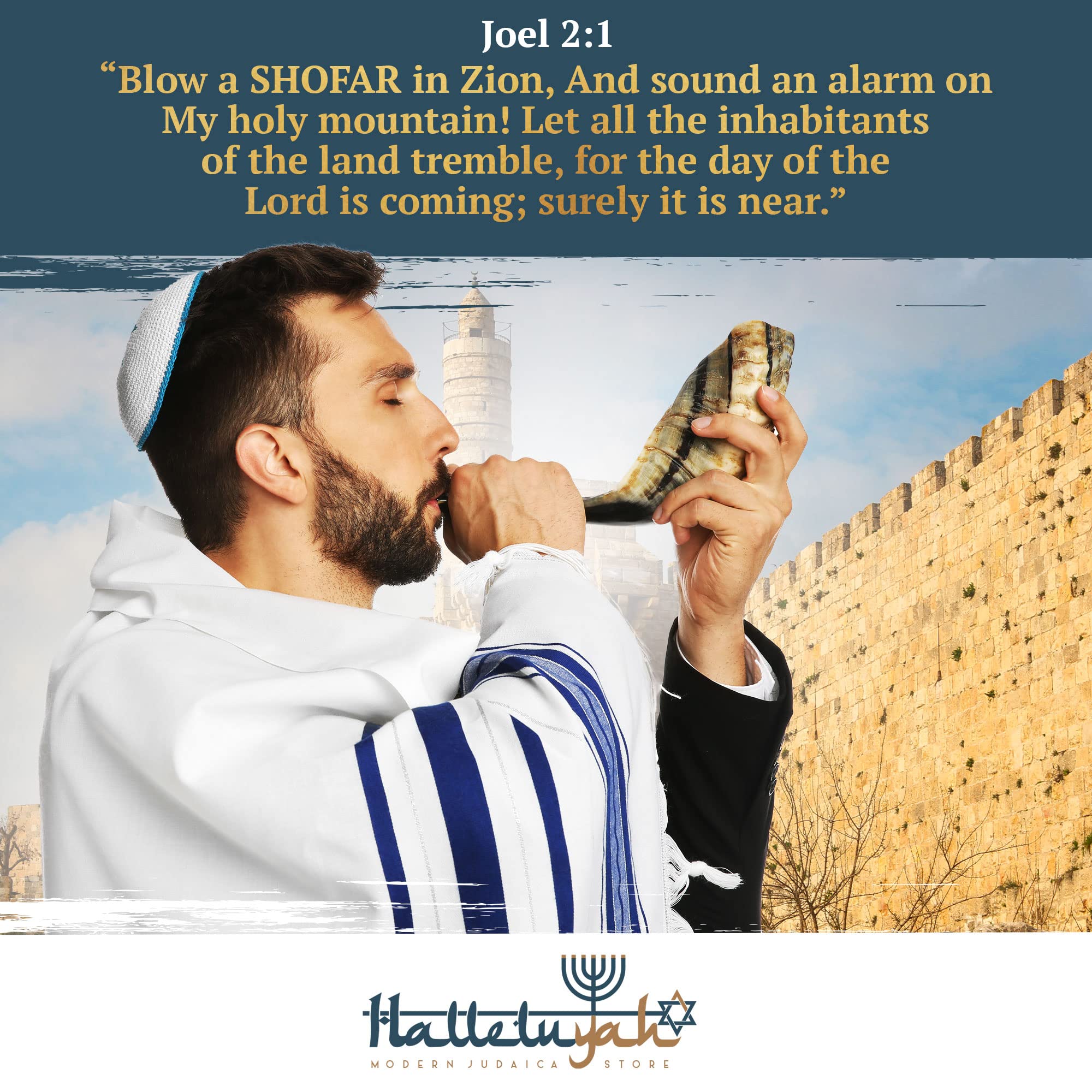 Shofar From Israel 16"-18": KOSHER ODORLESS Ram Horn Shofar | Smooth Mouthpiece for Easy Blowing | Include Velvet Bag, Clean Brush and Shofar Guide - Made In Israel By HalleluYAH