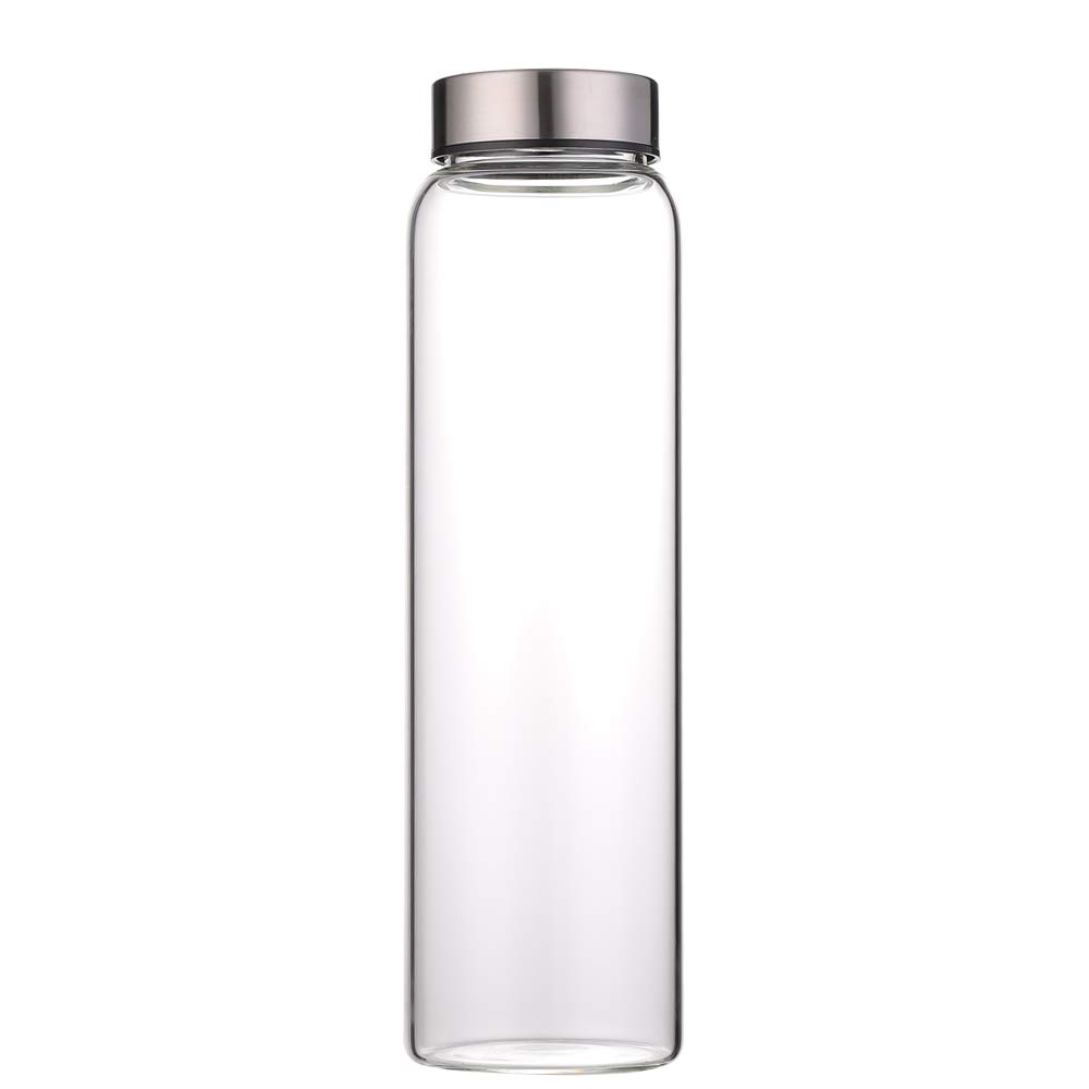 sunkey Glass Water Bottle 32 oz High Borosilicate with Neoprene Sleeve Leak Proof Lid Reusable Eco Friendly Bpa Free