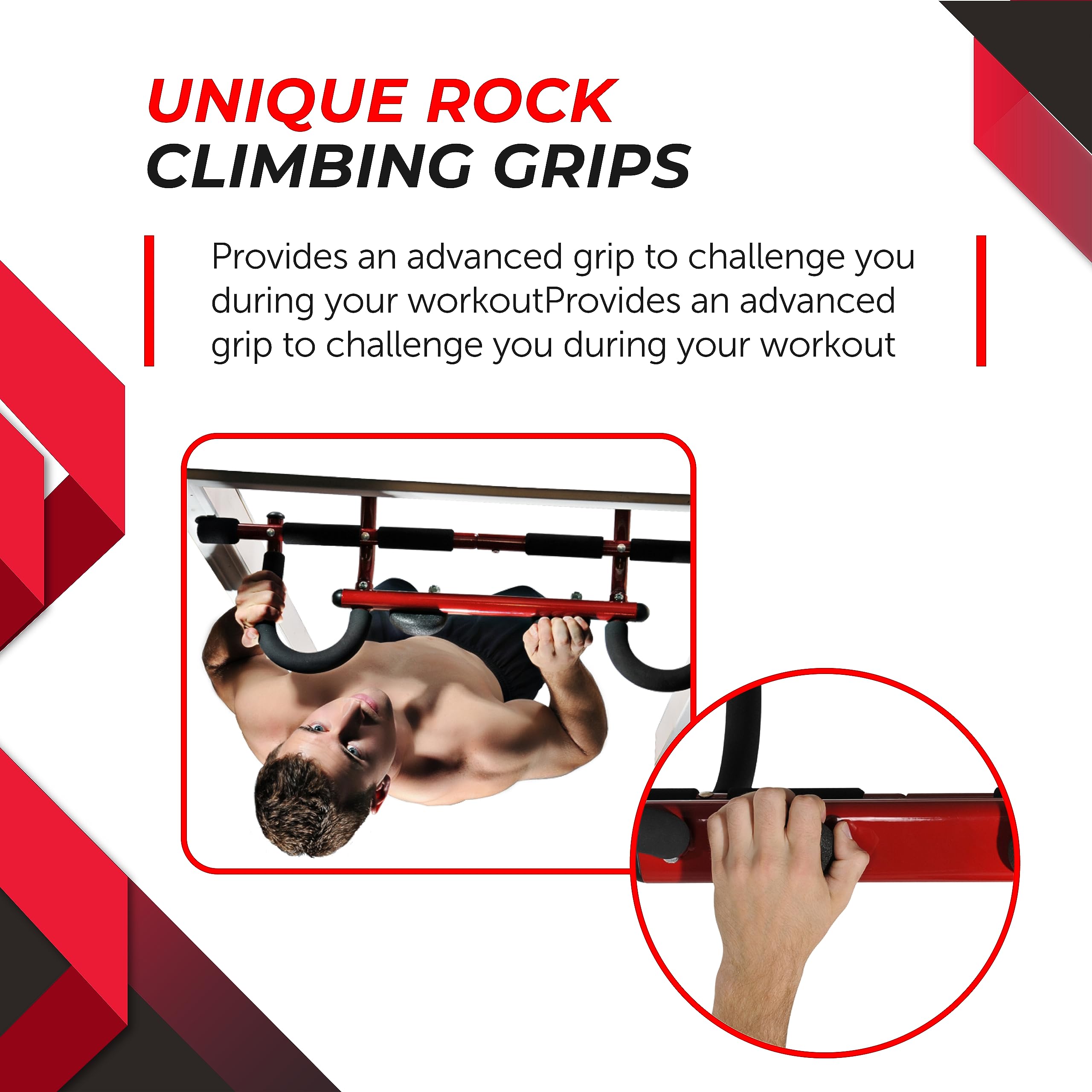 Stamina X Boulder Doorway Trainer - Pull Up Bar for Doorway - Grip Strength for Doorway with Smart Workout App - Fitness Trainer Boulder Fit Door Gym - Up to 250 lbs Weight Capacity