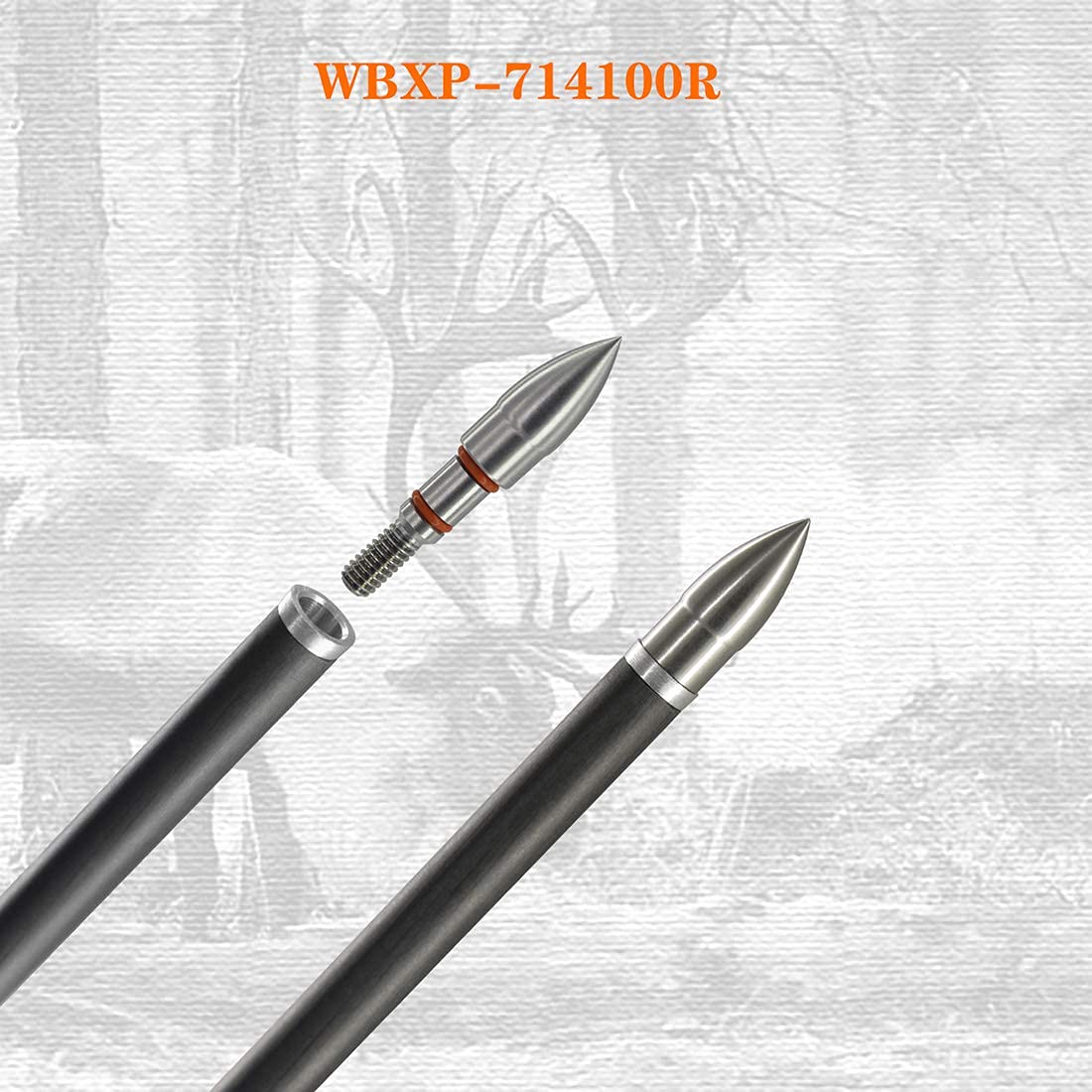 Wisdom Stainless Steel Archery Field Points 100 Grains Easy Pull Various OD 9/32 inch 7.14mm Screw in Archery Field Tips Bullet Point 100grains