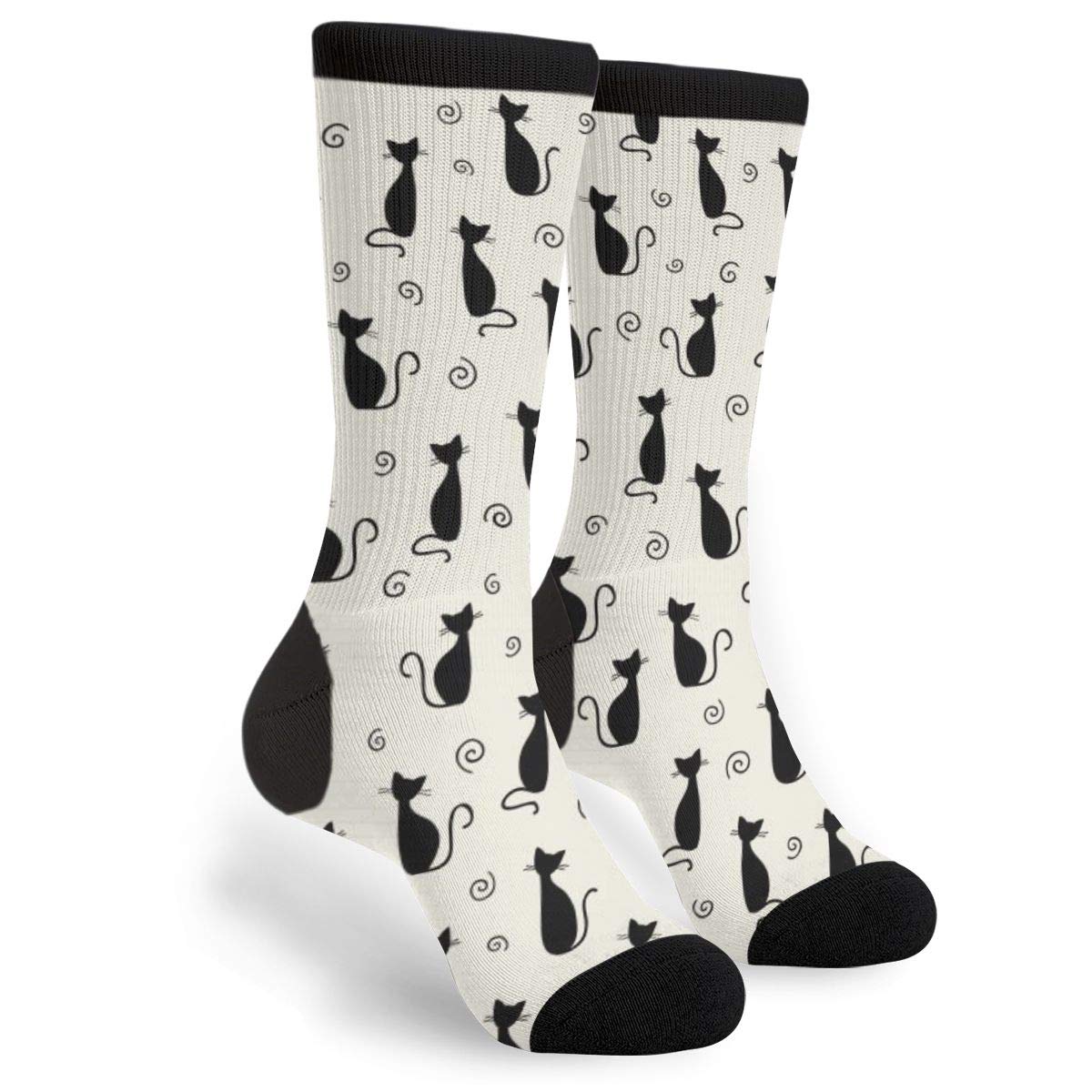 YISHOW Black Cats Socks Cute Cat Funny Crew Socks