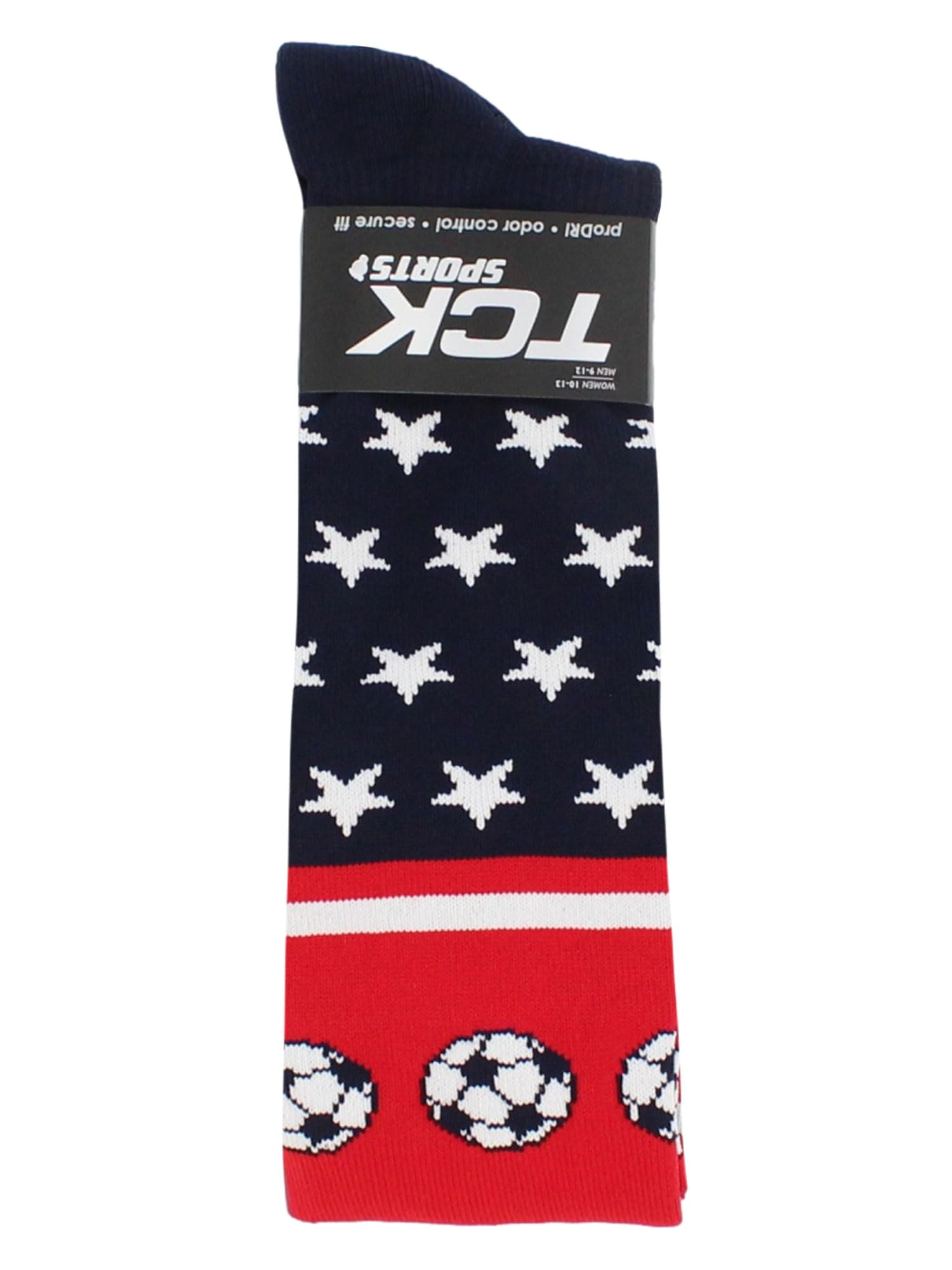 TCK Patriotic USA Soccer Socks (Navy/Scarlet/White, Medium)