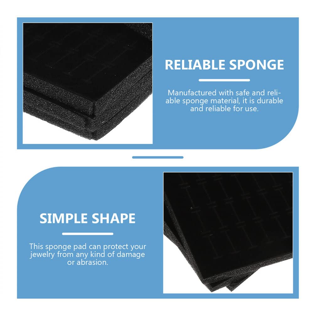 Zerodeko Jewelry Holder Earring Sponge Display Pad 5 Pcs Ring Insert Display Trays Foam Ring Holder Organizer Jewelry Box Inserts for Selling Jewelry Black Jewelry Insert Tray Jewelry Organizer