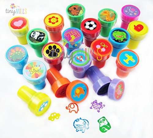 TINYMILLS 50 Pcs Assorted Stampers for Kids - Birthday Party Favors