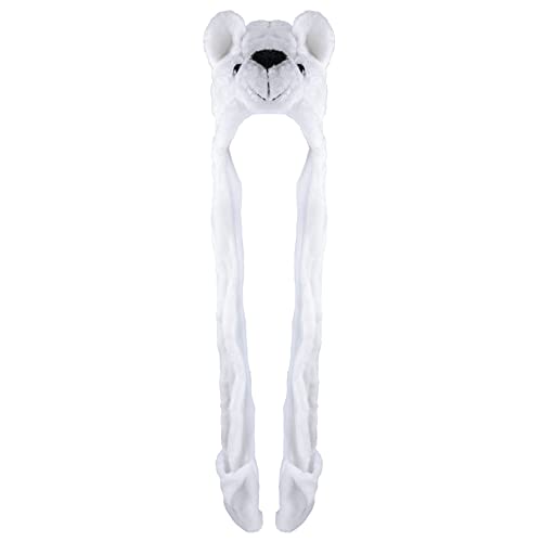 Super Z Outlet Polar Bear Cute Plush Animal Winter Ski Hat Aviator Style Winter Fashion (Long)
