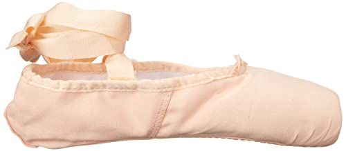 Women's Ballet Pointe Shoes Canvas Professional Dance Shoes for Girls with Toe Pad Beige 10 M Women