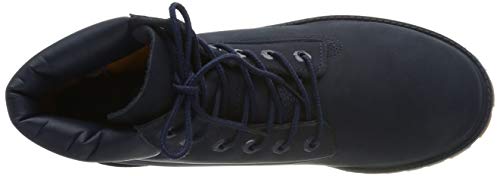 Timberland unisex-child 6 In Premium WP Boot Navy Nubuck Majority Leather with Synthetic 4M