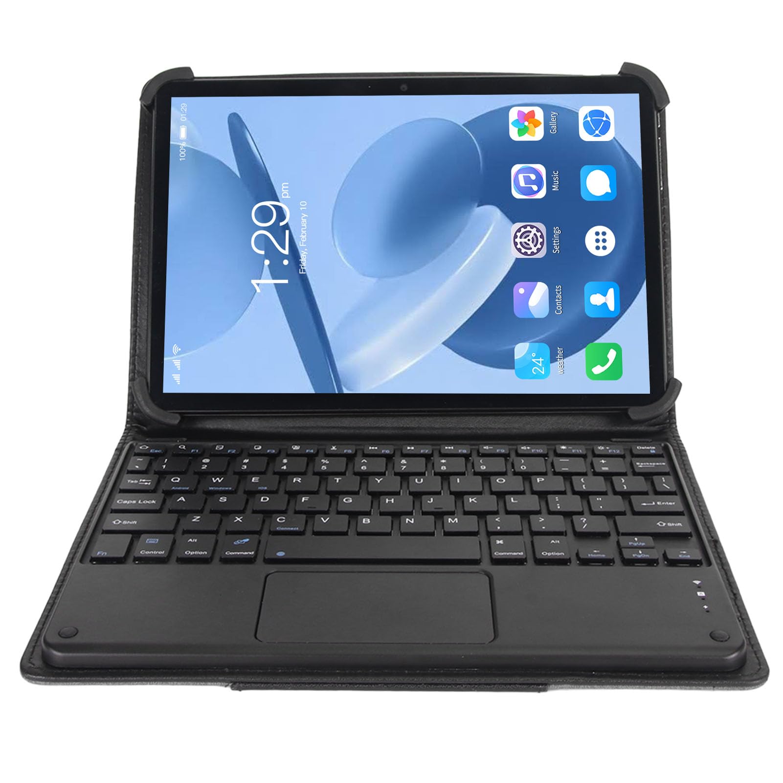 Yoidesu Android 12 Tablet, 10.1 Inch 2 in 1 Tablet, 4G Tablet with Keyboard, Octa Core, 256GB Storage, 8GB RAM with Case, 16MP Camera, WiFi, GPS (US Plug)