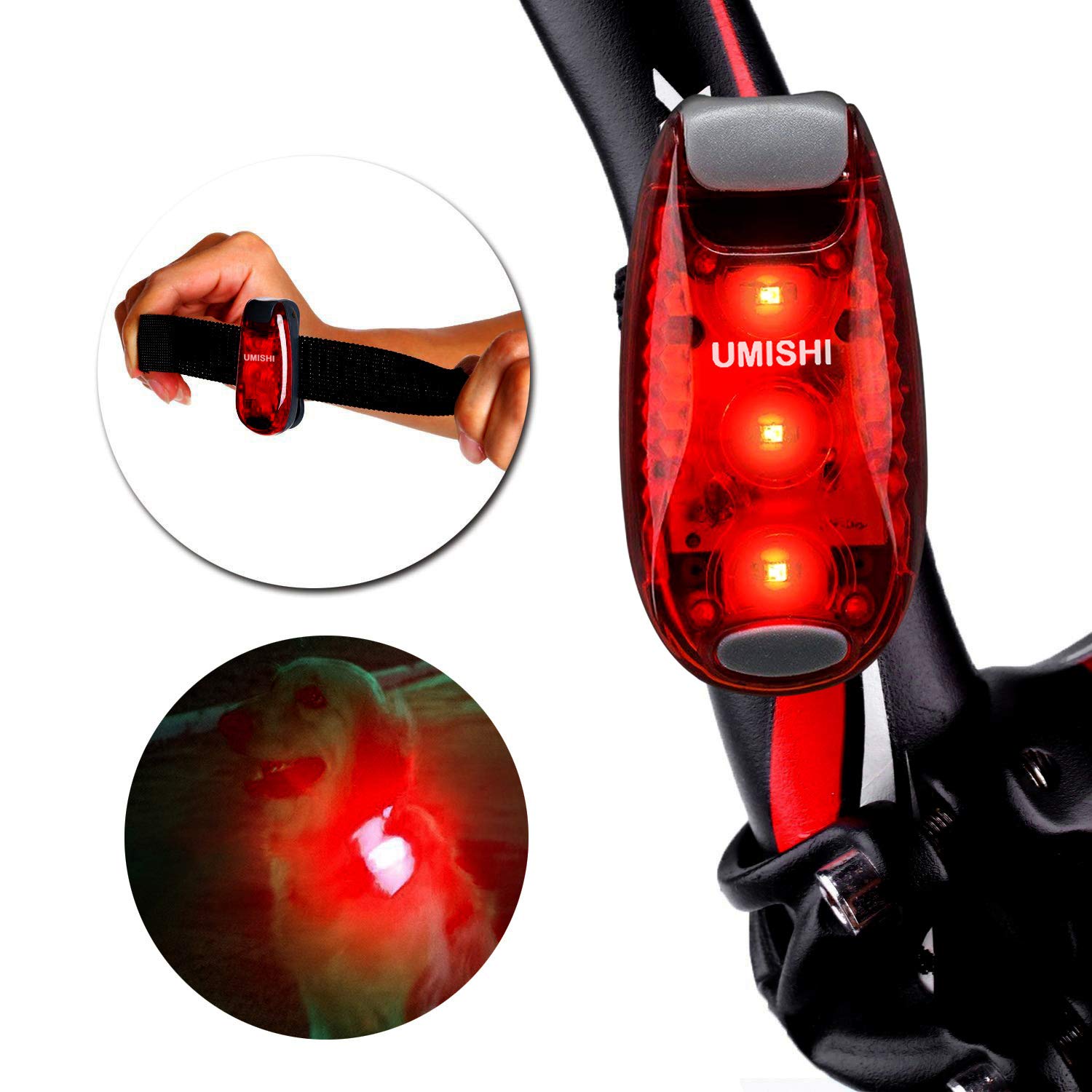 UMISHI LED Safety Light (6 Pack), Clip On Strobe Running Lights for Runners, Walking, Bicycle, Dog Collar, Stroller, Best Night High Visibility Accessories for Your Reflective Gear
