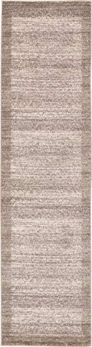 Unique Loom Del Mar Collection Area Rug - Abigail (2' 7" x 10' Runner, Beige/ Ivory)