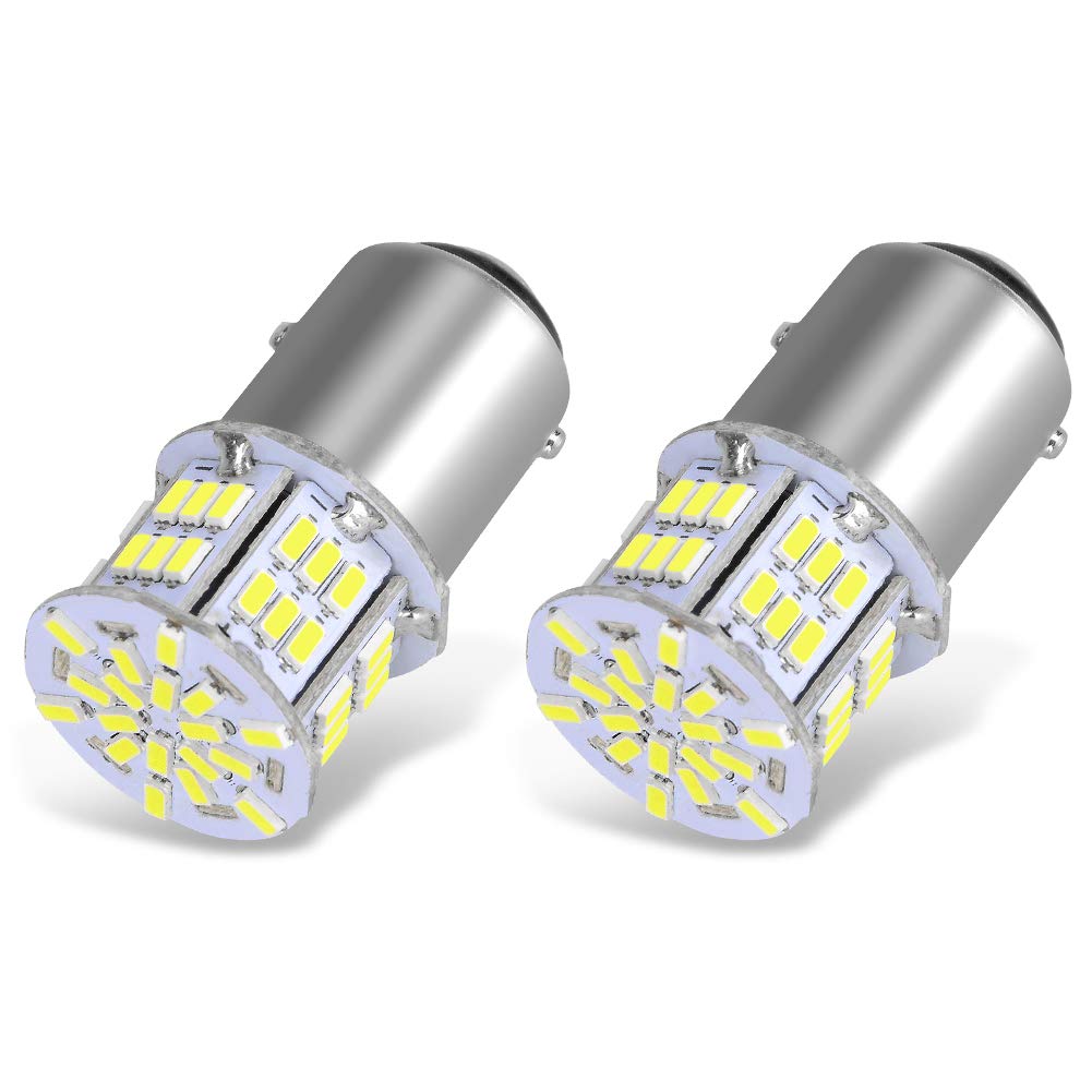 YITAMOTOR 12V 1157 LED Bulb White, 54SMD 650 Lumens, BAY15D 7528 2357 2057 LED Replacement Light Bulbs for Brake Tail Running Parking Backup Light for Car RV Motorcycle Boat, 2-Pack