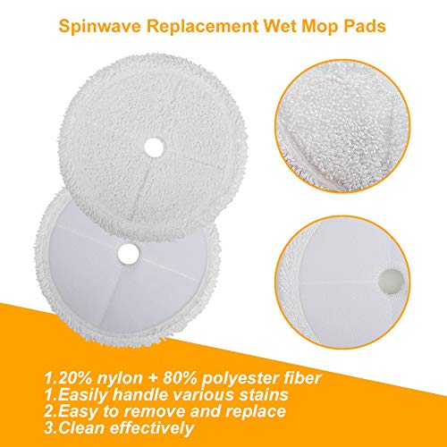 Steam Mops Cleaning mop Pads Replacement for Bissell 3115 2859 Series SpinWave Wet and Dry Robot Vacuum Reusable pad(6 Pack) …