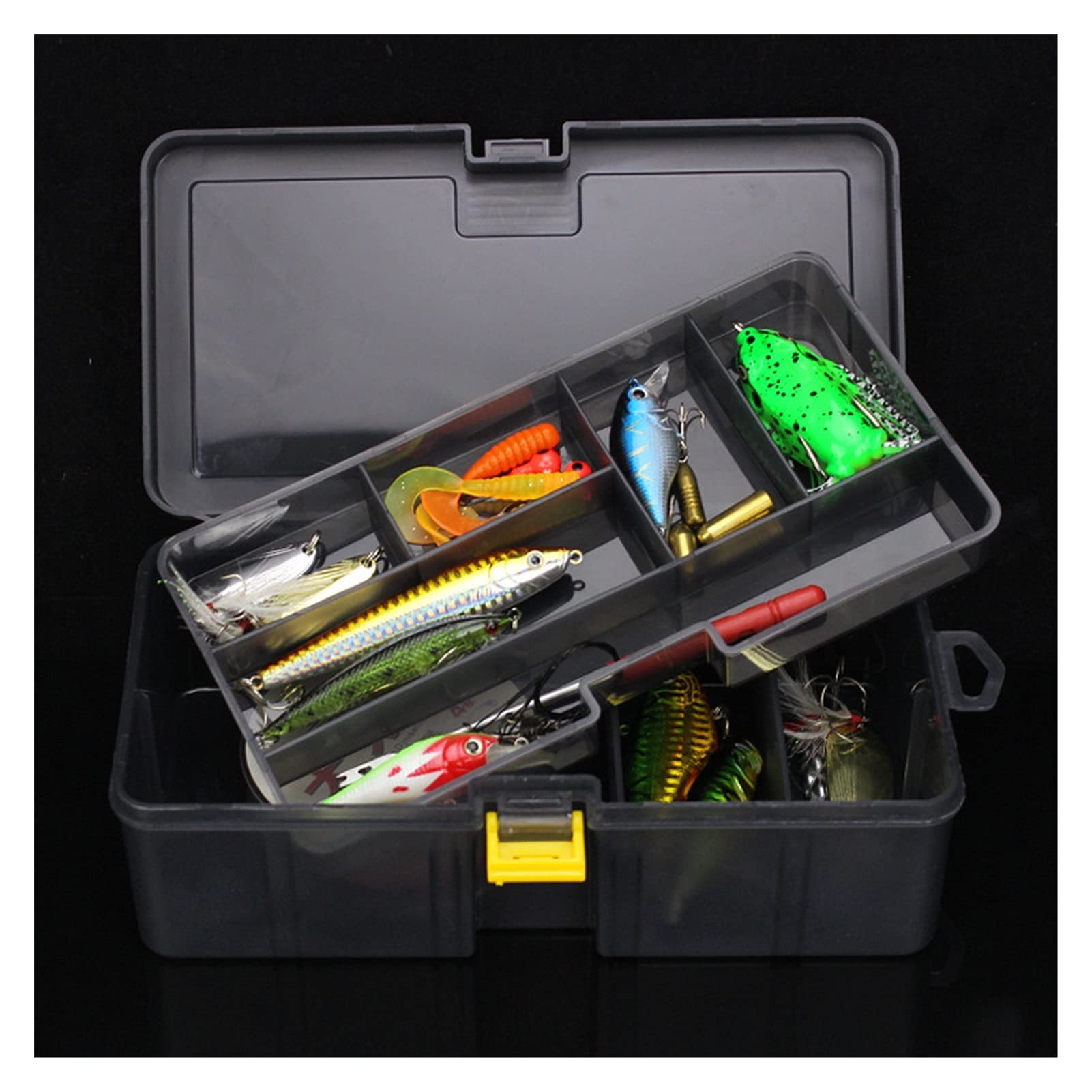 YUXI8541NO Fishing Tackle Box Double Layer Thick Lure Box Storage Box Bait Accessories Tool Box Plastic Box Fishing Gear Fishing Lure Hook Tackle Tackle Box