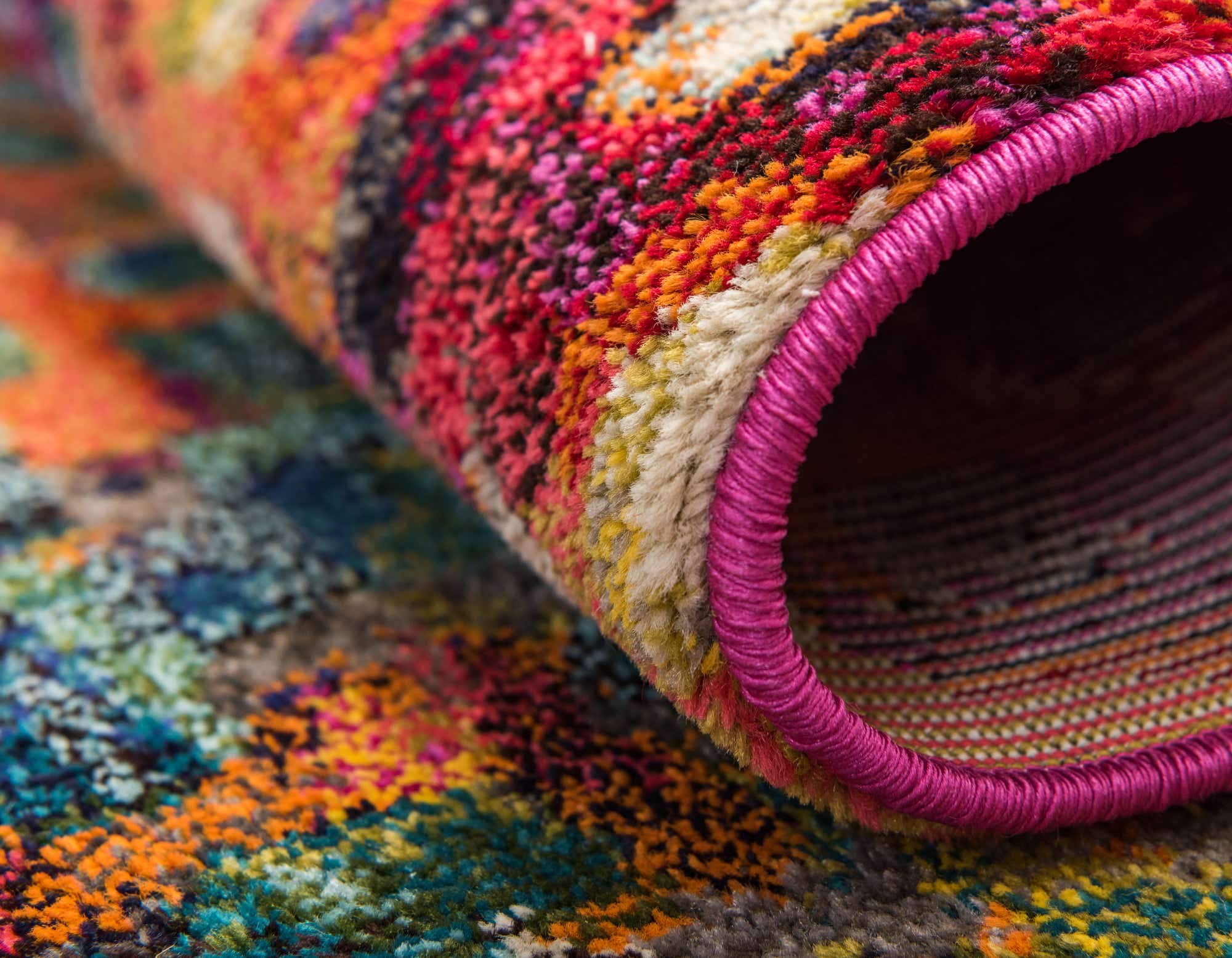 Unique Loom Jardin Collection Colorful, Vibrant, Abstract, Modern Area Rug, 6 x 9 ft, Multi/Blue