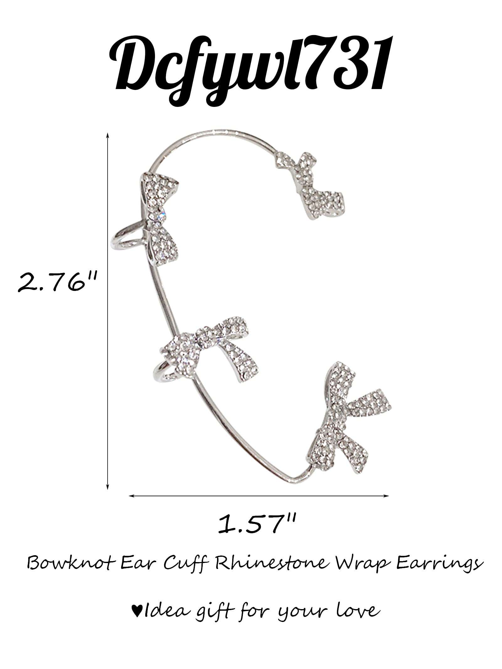 Zircon Butterfly Earrings for Women Butterfly Ear Cuff Wrap Crawler Earrings,Butterfly No Piercing Ear Clip Wrap Around Earrings