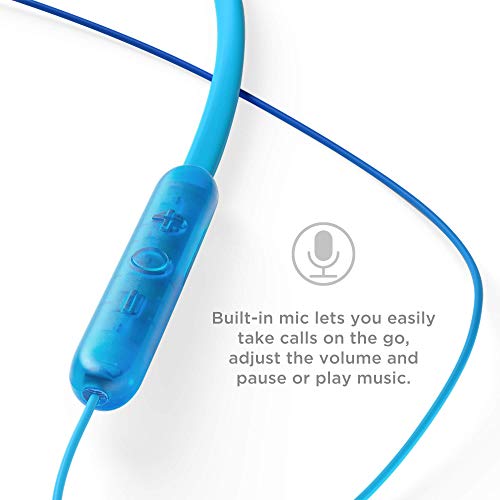 TCL SOCL300BT Wireless Bluetooth in-Ear Earbud Headphones with Noise Isolation and Extra-Long 17hr Playback Battery, Built-in Mic - Ocean Blue