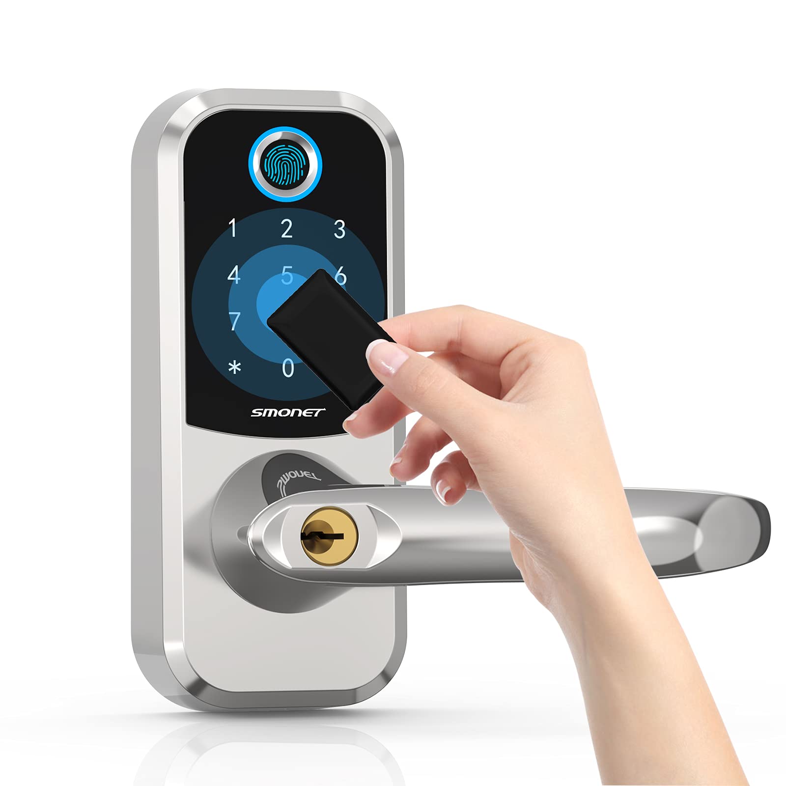 Smart IC Key Cards, Smonet Smart Fobs for Keypad Door Lock, Addable Electronic Cards Work with TTLock, Nextlock APP, Smart Locks Accessories, Keyless Digital Key Card Chip for Lock - 3 Packs