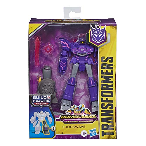 Transformers Toys Cyberverse Deluxe Class Shockwave Action Figure, Shock Blast Attack Move and Build-A-Figure Piece, for Kids Ages 6 and Up, 5-inch