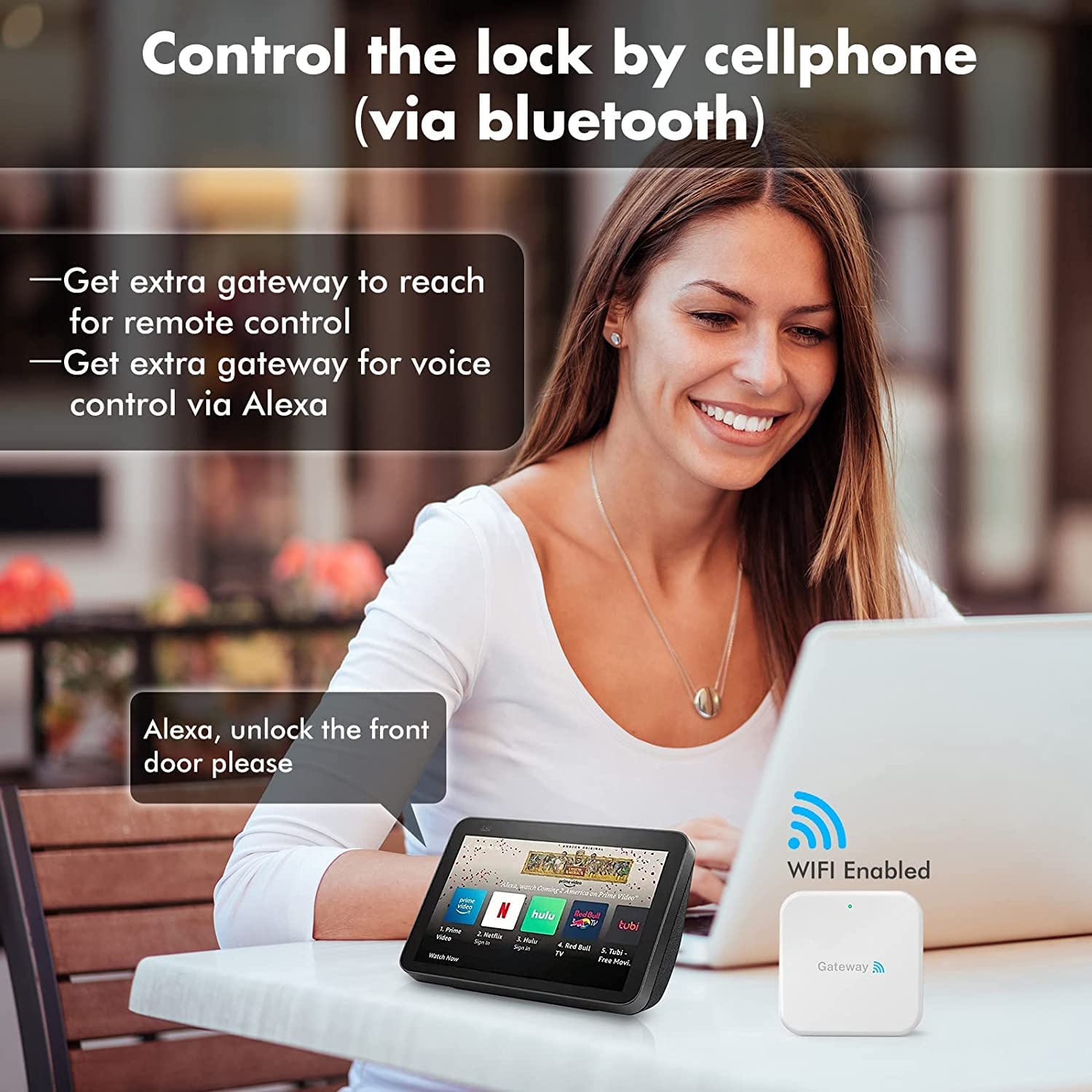 Smart Locks for Front Door, Miuedo Electronic Fingerprint Door Locks with Keypads, Wi-Fi & Bluetooth Electronic Deadbolt, Touchscreen Keypad, App Control, Ekeys Sharing, Auto Lock for Homes and Hotel