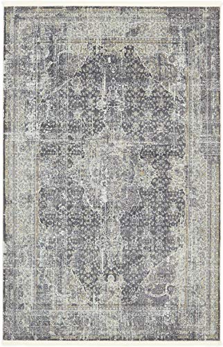 Unique Loom Baracoa Collection Area Rug - La Cabana (5' 5" x 8' Rectangle, Fume Gray/ Brown)