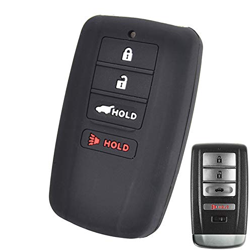 Silicone Remote Key Case Fob Shell Cover Skin Holder 4 Button Fits For Acura MDX RDX RLX ILX TLX 2016-2019
