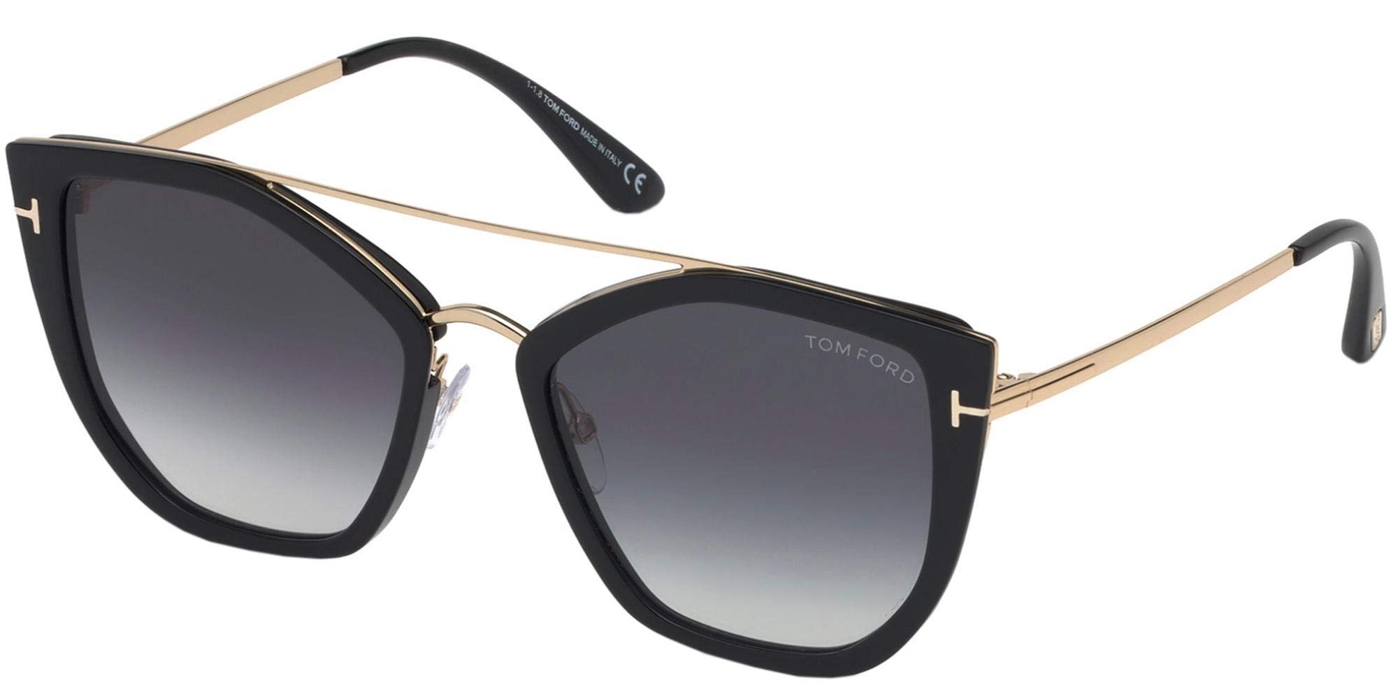 Tom Ford Butterfly Sunglasses TF648 Dahlia-02 01B Black/Gold 55mm FT0648