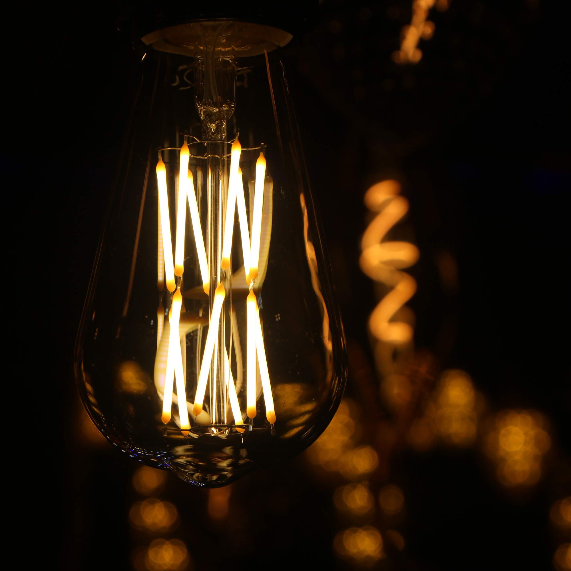 Vintage LED Edison Bulb,12W Filament Light Bulb, 3000K Soft White 1200LM, 100W Incandescent Equivalent, E26 Base, ST64 Vintage LED Bulbs, Clear Glass, Pack of 4.