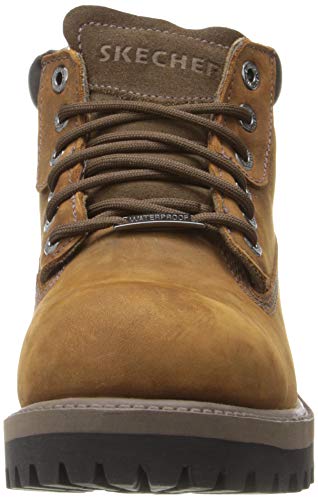 Skechers Men's Sargeants-Verdict Waterproof Boot Fashion, Dark Brown, 11