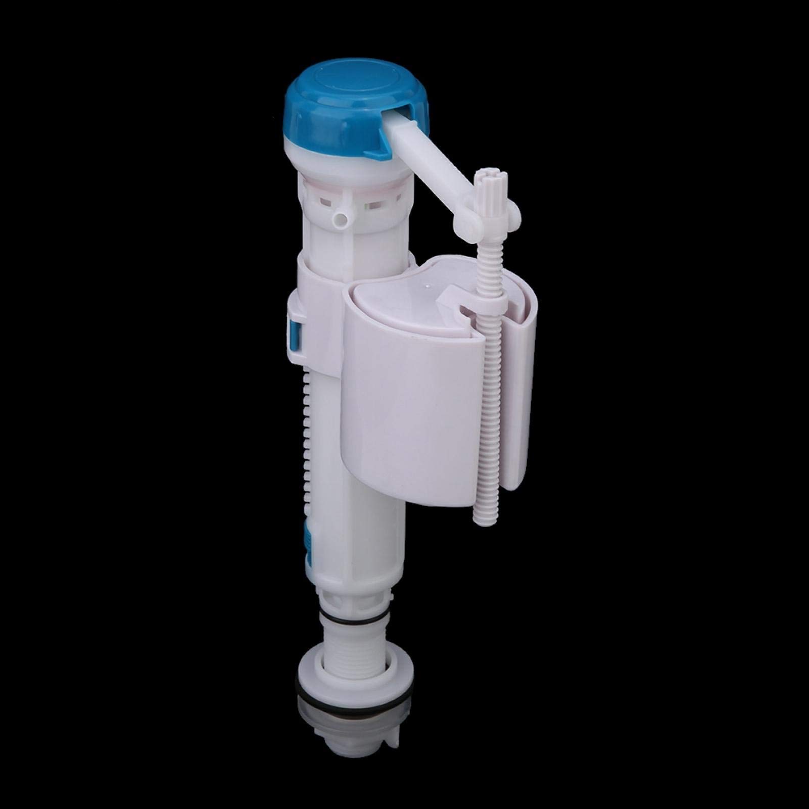 Toilet Inlet Valve, Toilet Push Button Fill Valve Dual Flush Cistern Syphon Bathroom Blue+White UK G1/2(4 points plastic pipe inlet valve)