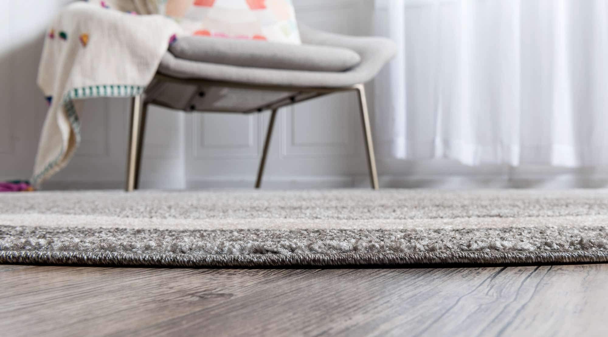 Unique Loom Del Mar Collection Area Rug - Maria (6' 1" Round, Gray/ Ivory)