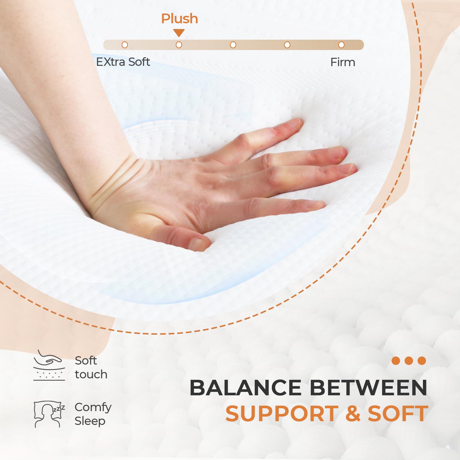Sweetnight King Mattress, 12 Inch Gel Memory Foam Mattress in a Box, Plush Foam Mattress for Pressure Relief & Motion Isolation, Clarity