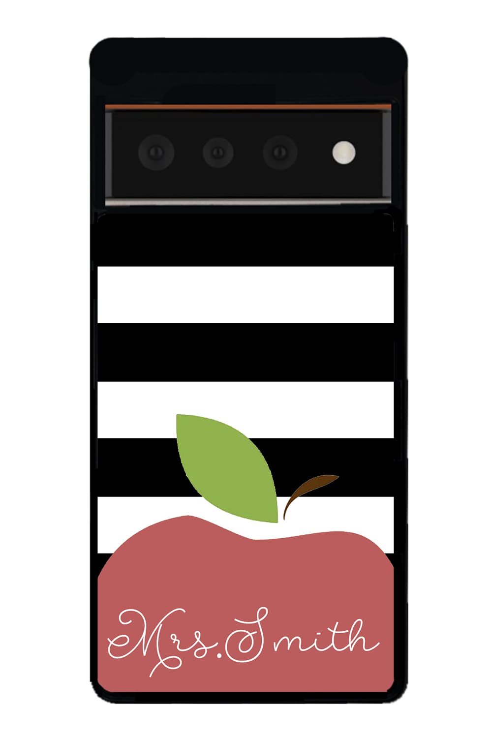 Teachers Appreciation Gift Personalized Black Rubber Phone Case Compatible With Google Pixel 8 Pro, 8a, 8, 7a, 7, Pixel 7 Pro, 6a, 6 Pro, 6, 5, 4a 5G, 4a 4G, 4, 4 XL, 3a, 3a XL, 3, 3 XL, 2 XL, 2