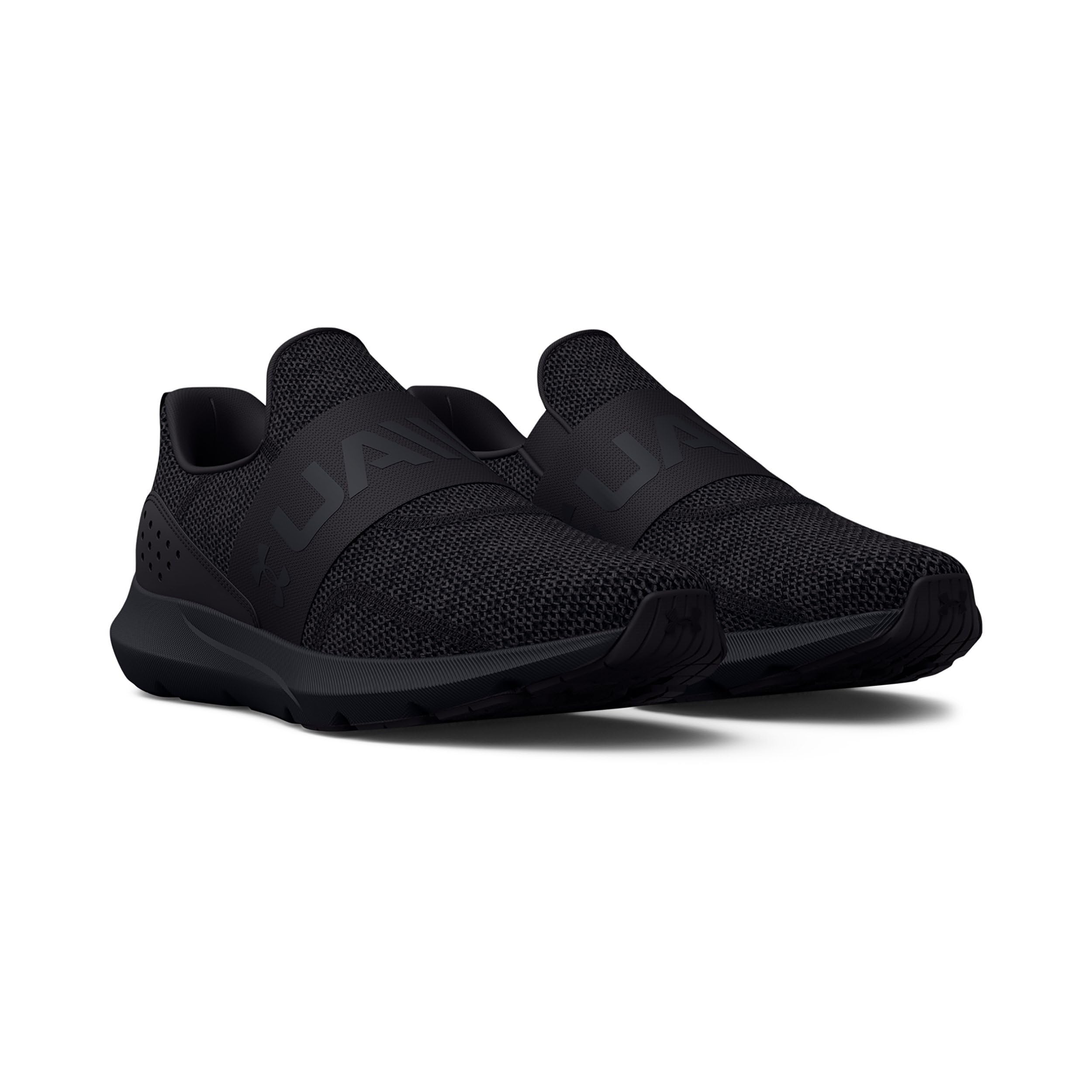 Under Armour Men's Surge 3 Slip On, (002) Black/Black/Black, 10, US