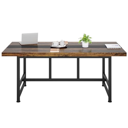 Tribesigns 6FT Conference Table, 71 in Meeting Table, Rectangular Seminar Table, Modern Conferernce Room Table, Large Computer Desk for Office, Boardroom, Meeting Room