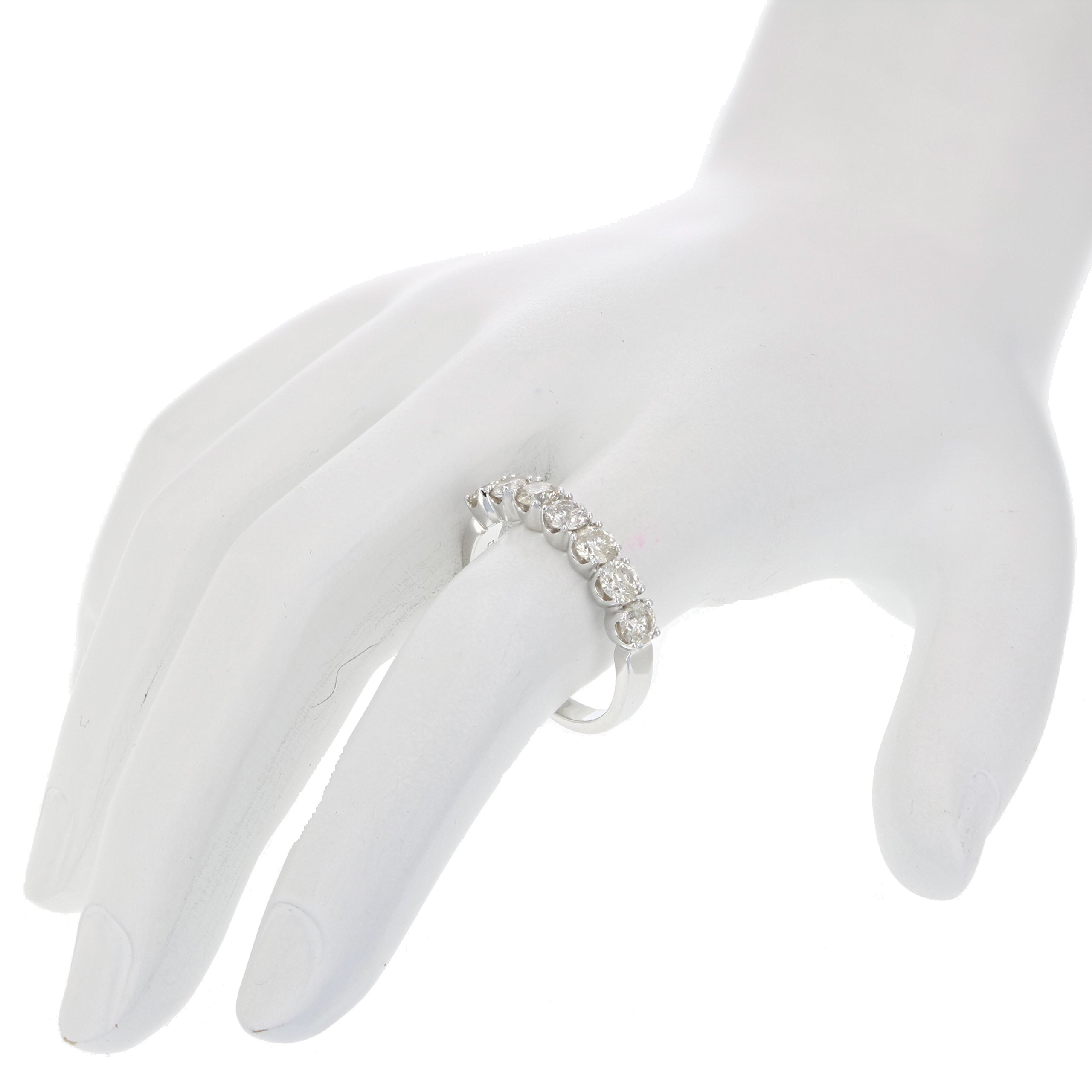 Vir Jewels 1 cttw Diamond Wedding Band 14K White Gold 7 Stones Prong Set Round Bridal Ring Size 7