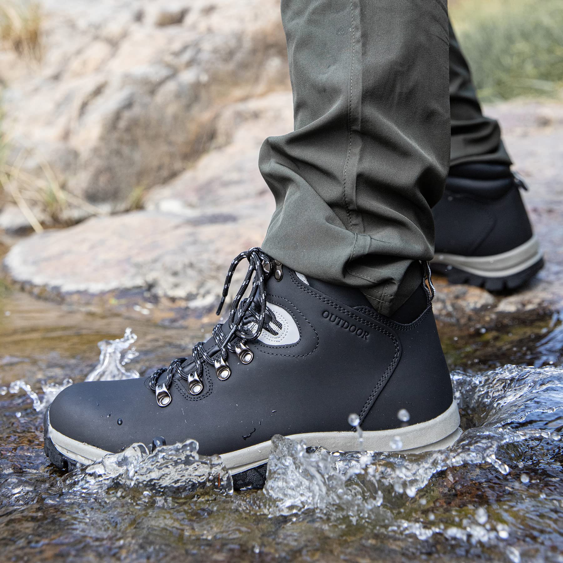 ZASEPY Hiking Boots Men | Work Boots for Men | Comfortable & Waterproof & Non-Slip | Men's Hiking Boots Trekking Camping Backpacking