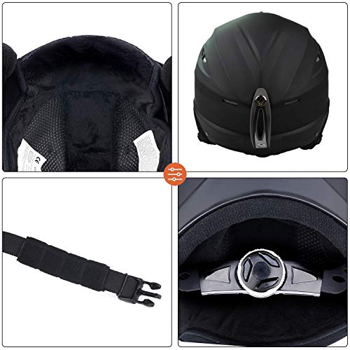 TOONEV Ski Helmet - Snow Helmet - Climate Control Venting, Goggles Compatible, Removable Fleece Liner Snowboard Helmets for Men Women & Youth(56-62cm)