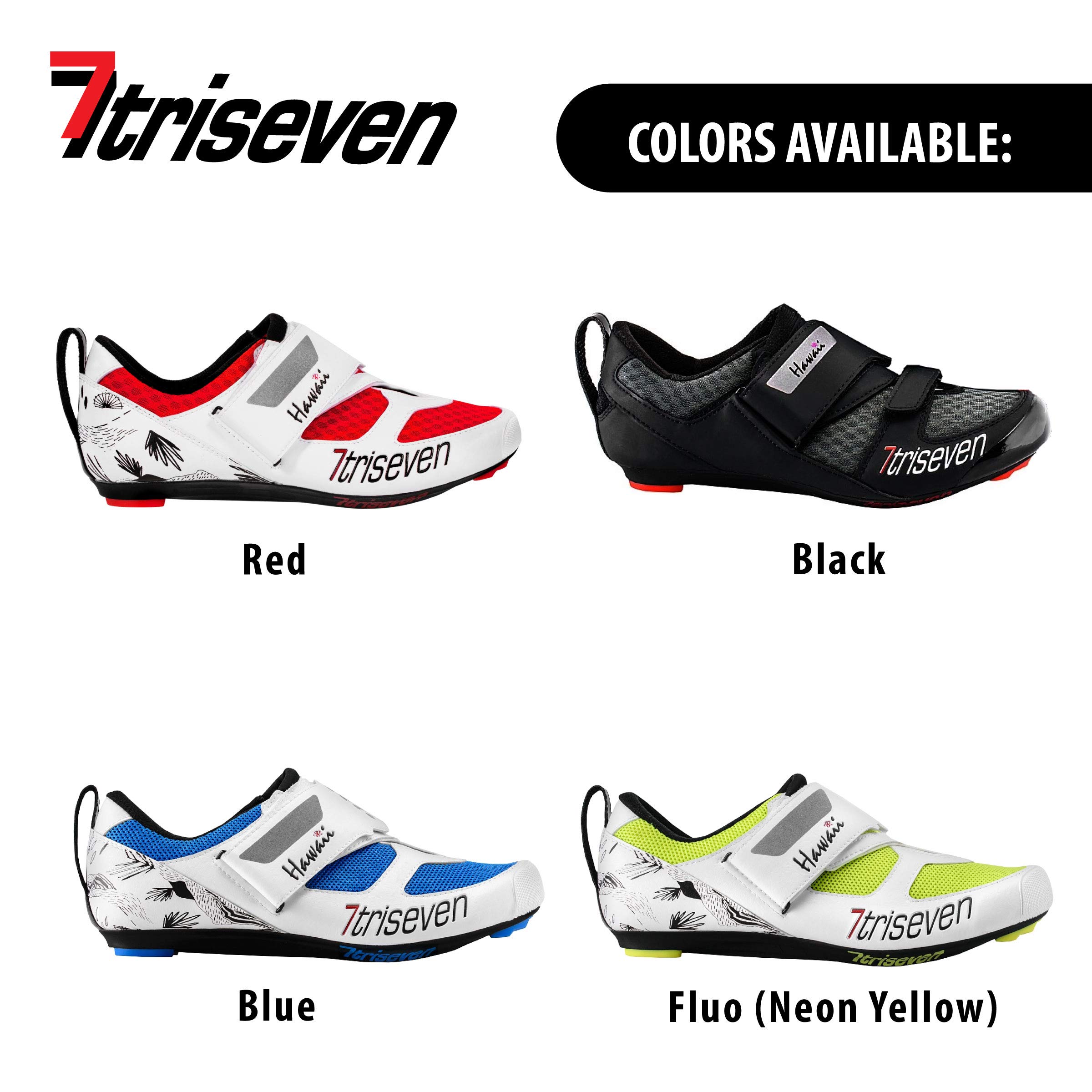 TriSeven Premium Nylon Triathlon Cycling Shoes | Lightweight, Unisex & Fiberglass Sole (10,Fluo)