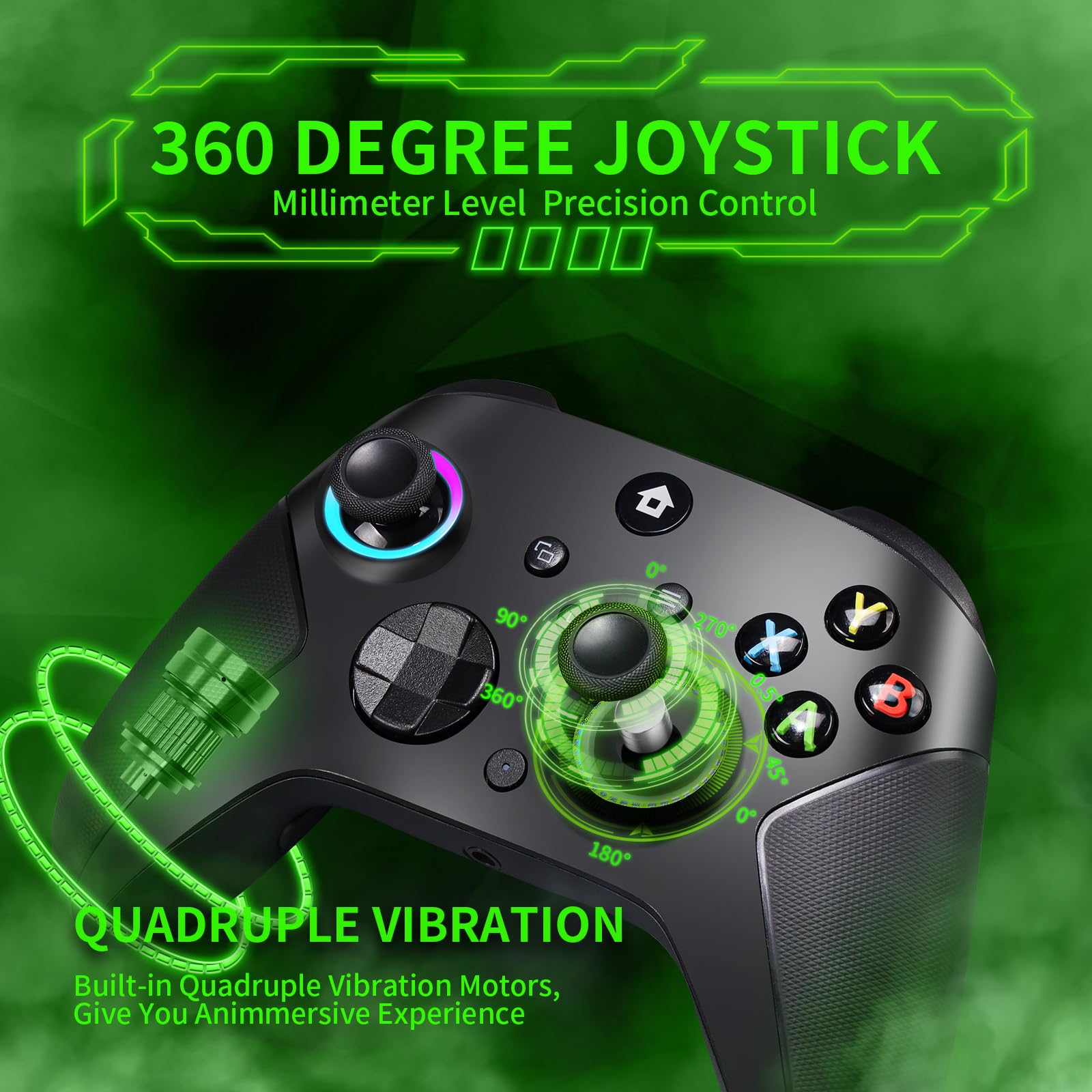 TECTINTER 2.4GHZ Wireless Controller for Xbox One Controller Compatible with Xbox One S/X/Elite, PS3, Windows 7/8/10 with Built-in Dual Vibration (Without Phone Clip)