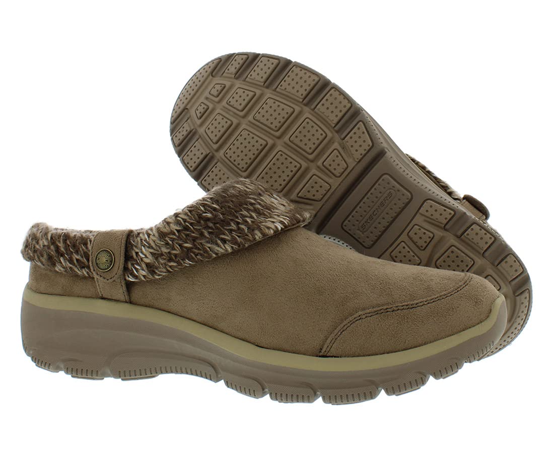 Skechers Women's Easy Going-Good Duo Mule, Taupe, 9