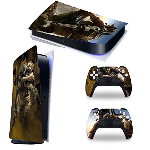 World War Gun - PS5 Digital Edition Skin Console and 2 Controller, Vinyl Decal Sticker Full Cover Protective