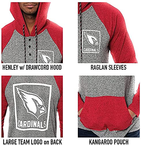 Ultra Game NFL Green Bay Packers Mens Fleece Hoodie Pullover Sweatshirt Henley, Team Color, X-Large