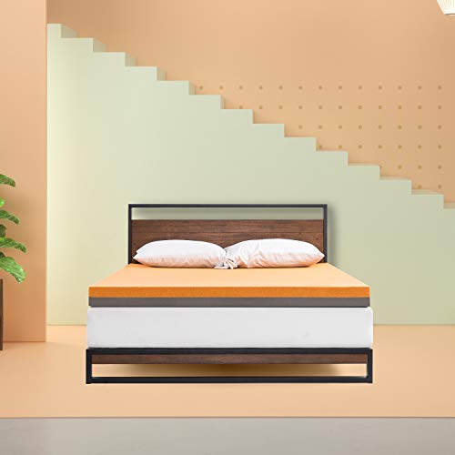 ZINUS 4 Inch Copper Pressure Relief TorsoTec Memory Foam Mattress Topper / Cooling Copper and Gel Formula, Twin