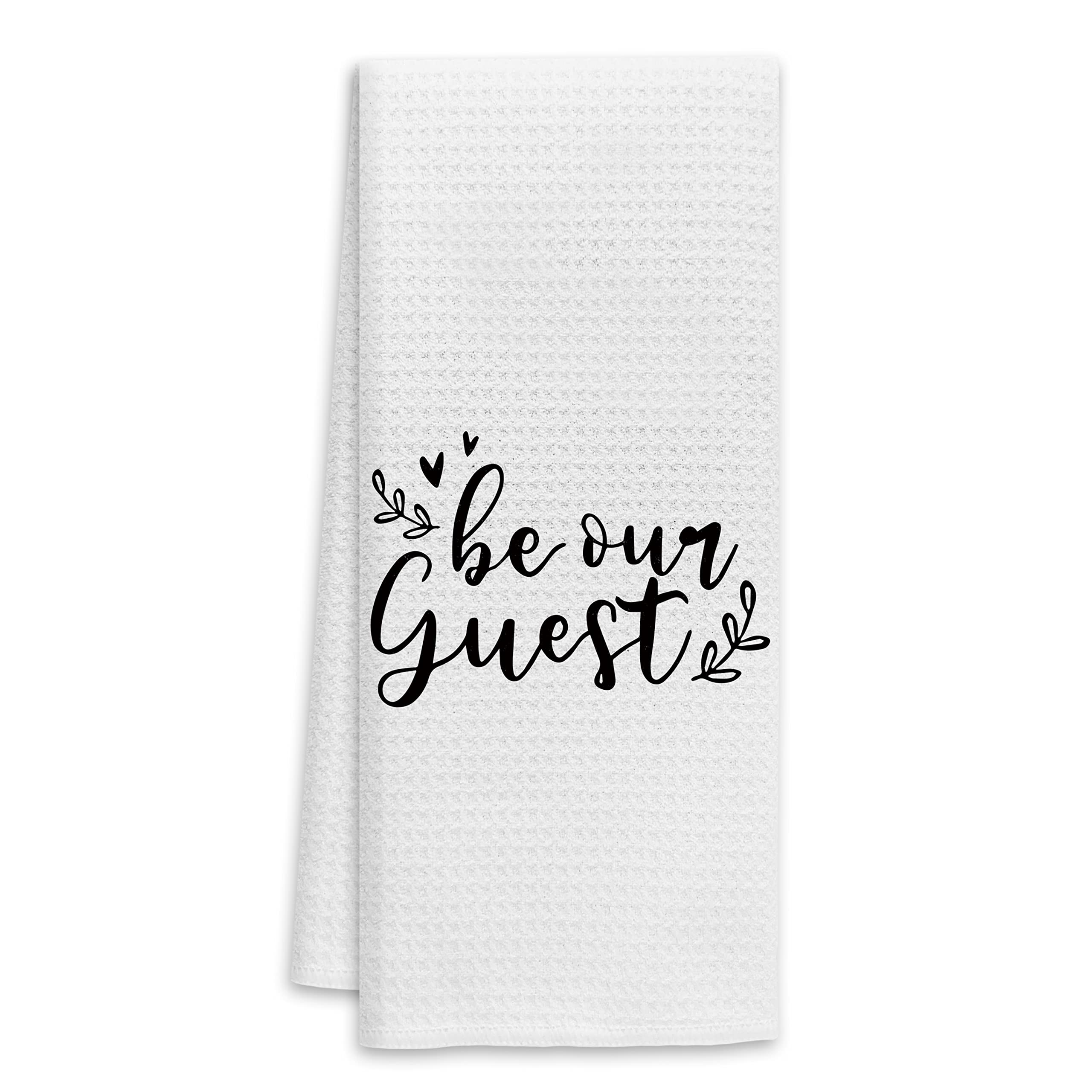 Voatok Be Our Guest Towels Hand Towels for Bathroom,Home Decoration for Guest Room,Funny Housewarming Towels Kitchen Tea Dish Towels,Guest Room Welcome Gifts for House Guests,Wedding Hotel Guests